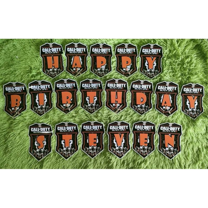 Call of Duty Customize Happy Birthday Banner size 7.5x5 inches | Shopee ...
