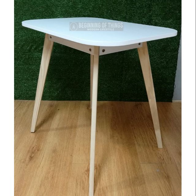 SHELDON Scandinavian Square White Dining Table 60x60 | Shopee Philippines