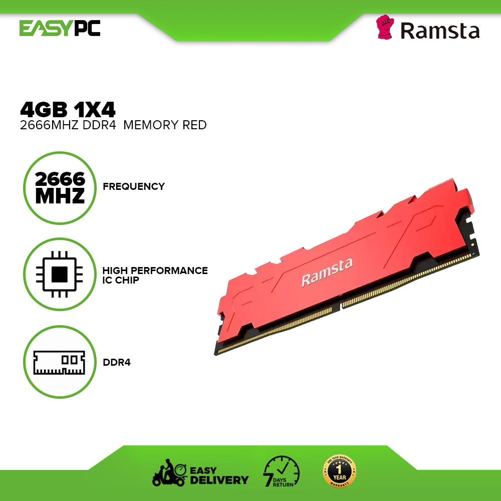 EasyPC | Ramsta 4GB/8GB Memory 1x DDR4 2666Mhz 3200mHz U-Dimm Memory ...
