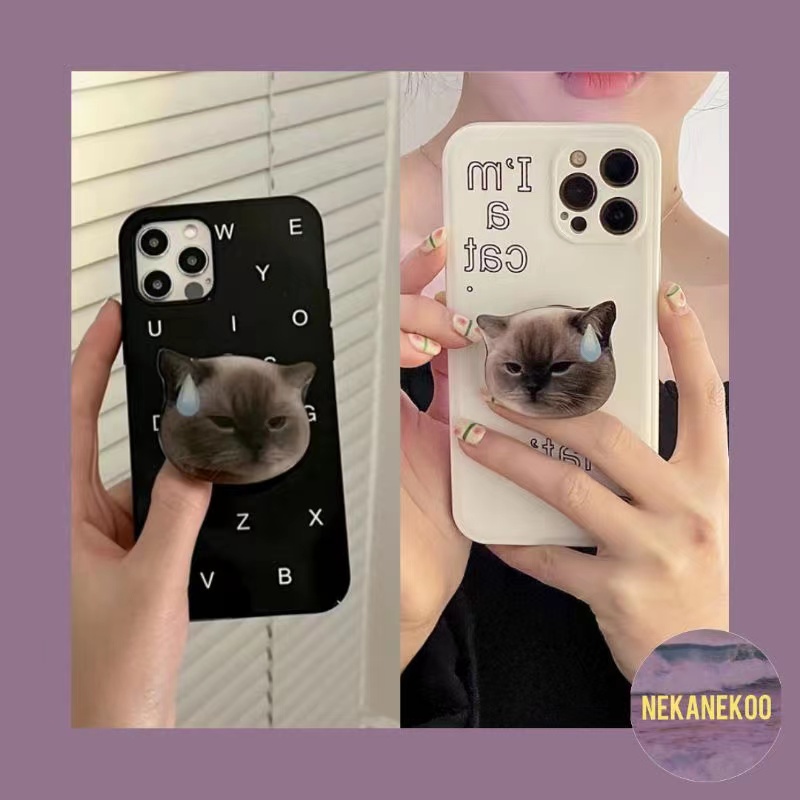 INS Korea Sweaty Cat Cute Cat GripTok Telephone Mobile Phone Holder Stand Finger Ring Grip ...