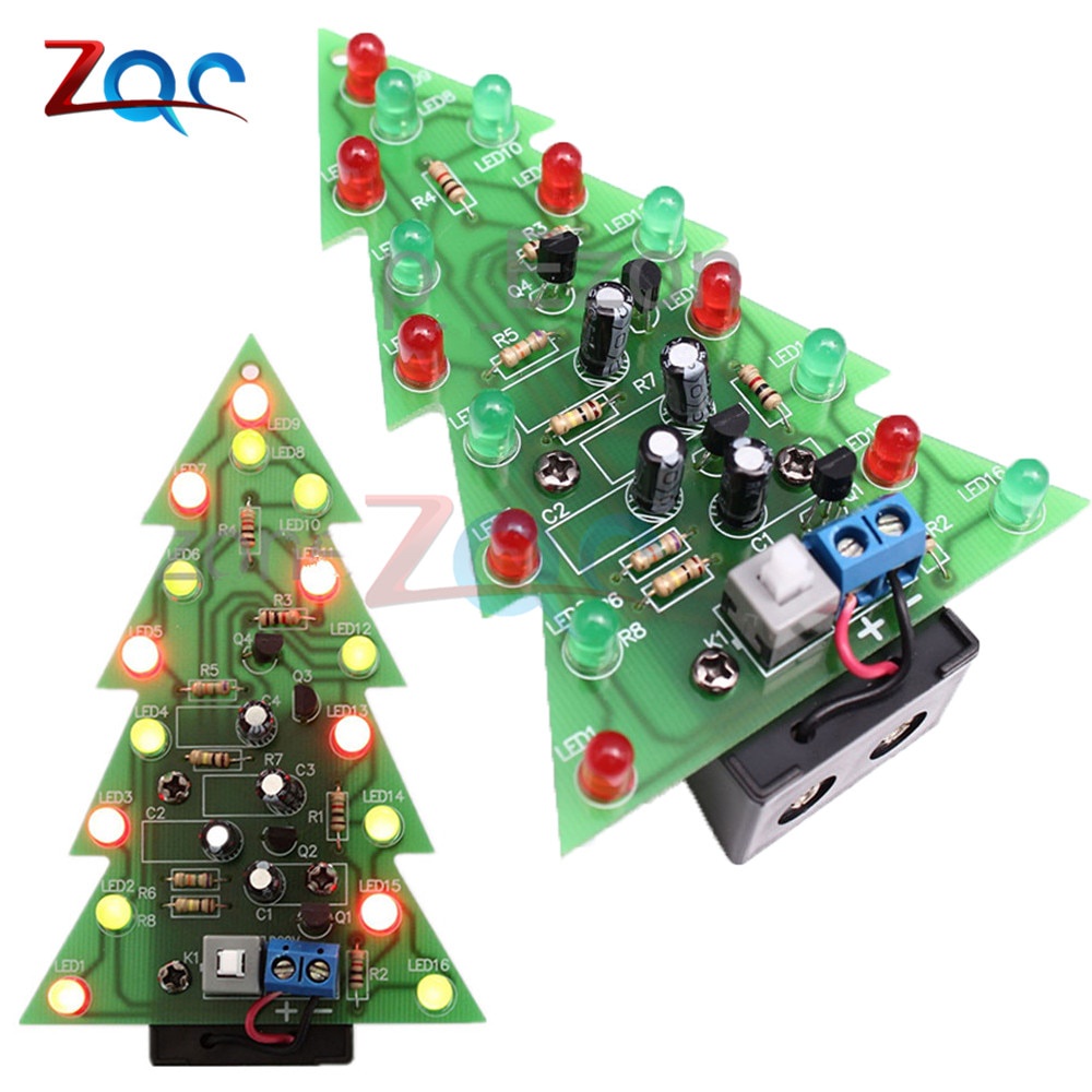 Diy Kit Electronic PCB Board Module Christmas Tree LED Circuit Red ...