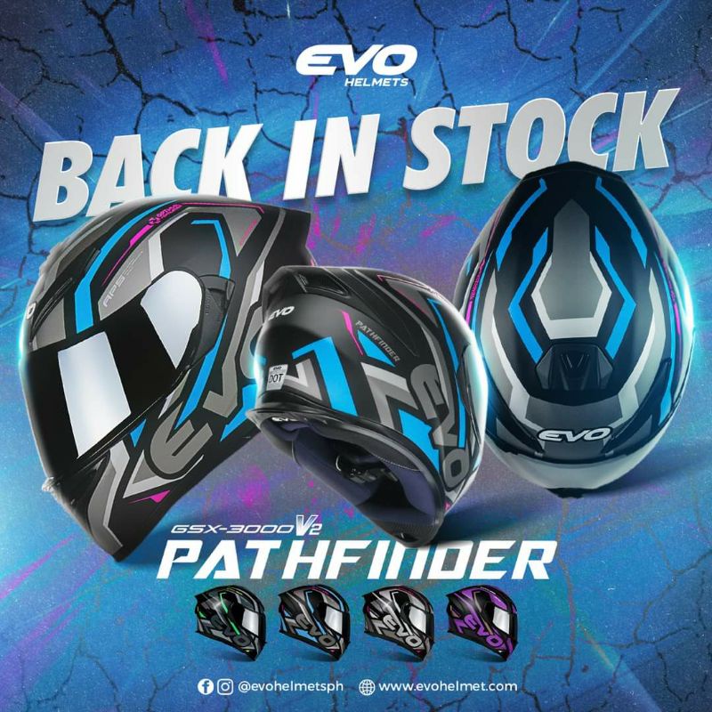 Evo Gsx3000 Pathfinder Full Face Dual Visor Helmet | Shopee Philippines