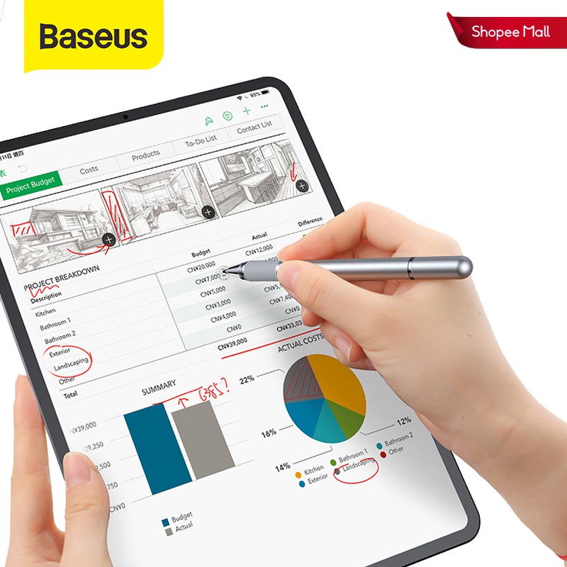 Baseus 2 in 1 Stylus Pen for Tablet Smartphone Universal Capacitive ...