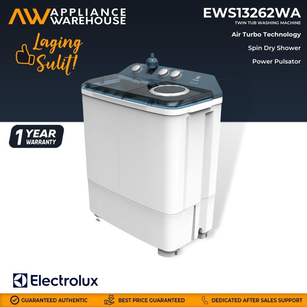 Electrolux EWS13262WA 12/6.5Kg Twin Tub with Power Pulsator Washing ...