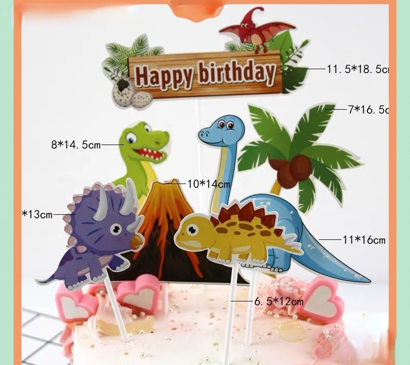Dinosaur Cake Topper cake decorations set Happy Birthday Cake Topper ...