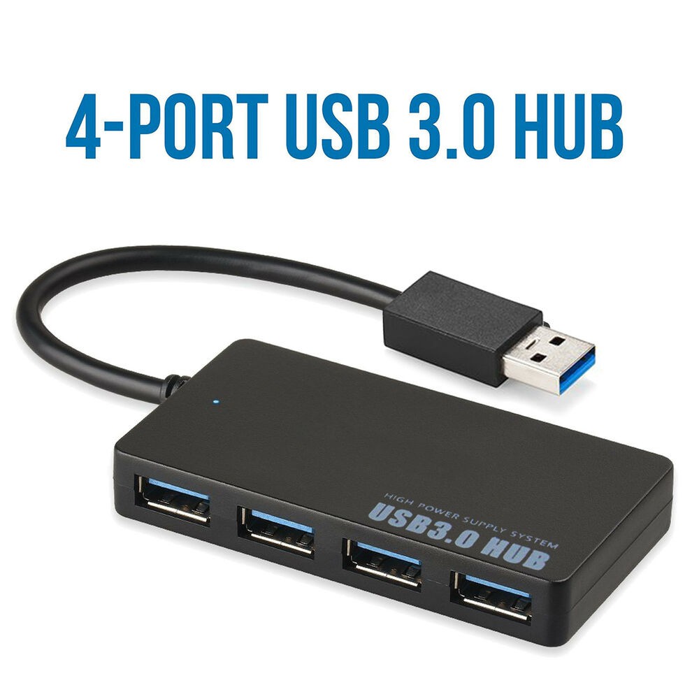 4 Port USB 3.0 Hub Splitter /High Speed Multiport Slim USB Hub Adapter ...