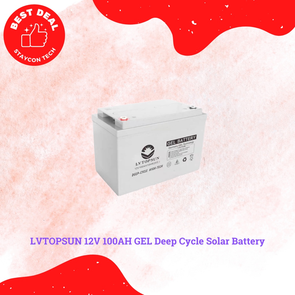 LVTOPSUN 12V 100AH GEL Deep Cycle Solar Battery | Shopee Philippines