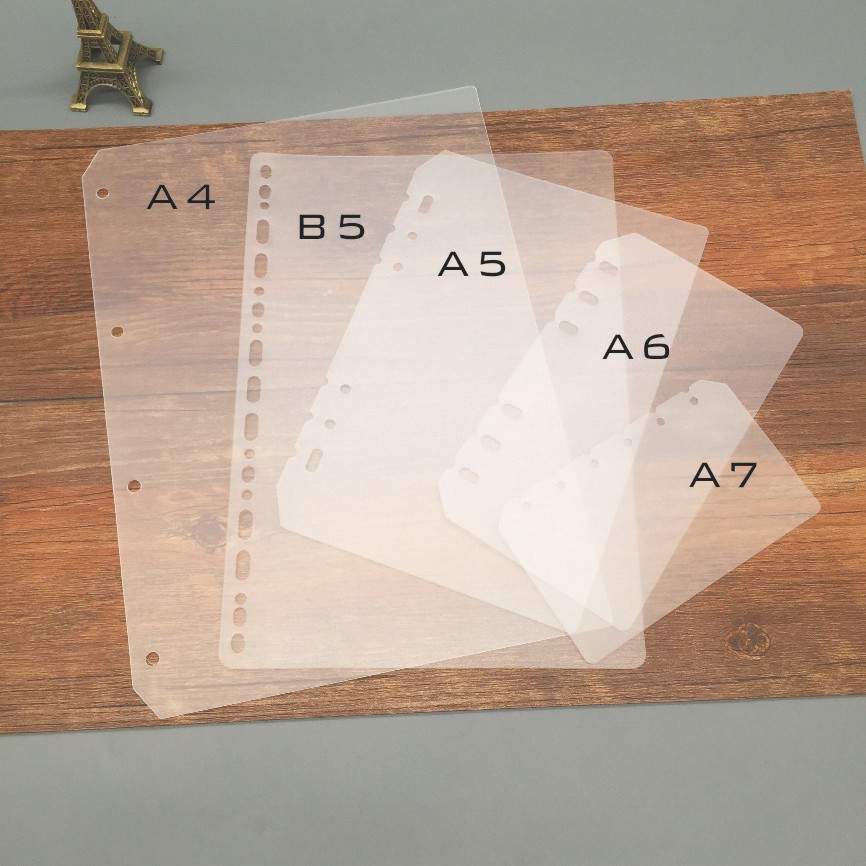 A4 B5 A5 A6 A7 Size Loose Leaf PP Divider Binder Notebook Index Planner 