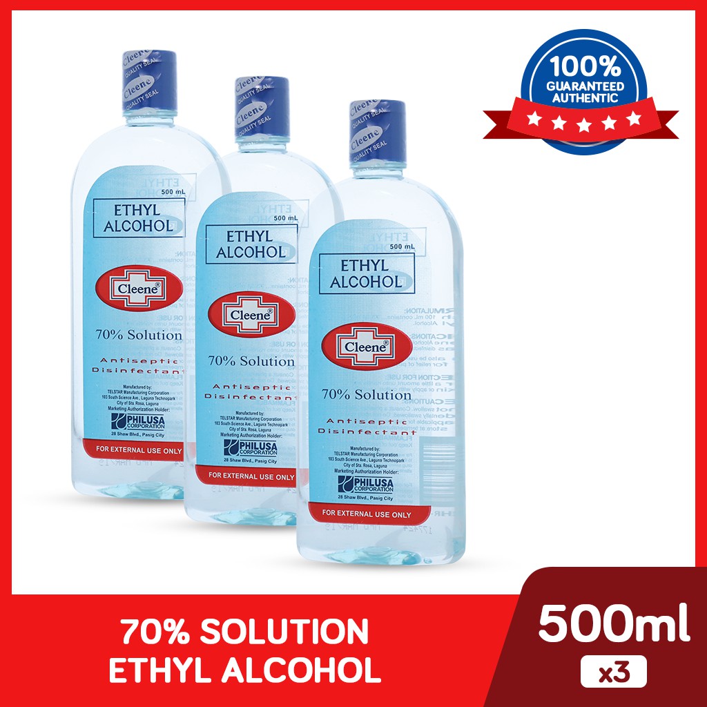 Cleene Ethyl Alcohol 70% 500ml 3s | Shopee Philippines