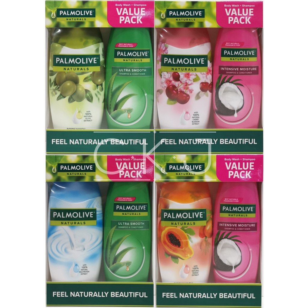 Palmolive Naturals Shower Bundle (Body Wash 200ml + Shampoo 180ml ...