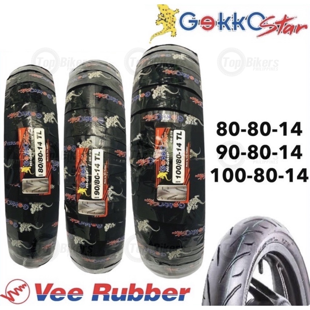 Vee Rubber Gekko Star GK-379 Tubeless Tire 80/80 90/80 100/80 x 14 ...