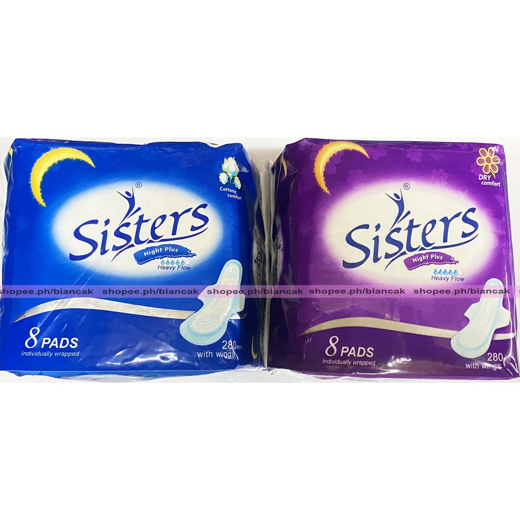 SISTERS NIGHT USE FEMININE PADS (8 PADS) (BEAUTY SECTION) ^ | Shopee ...
