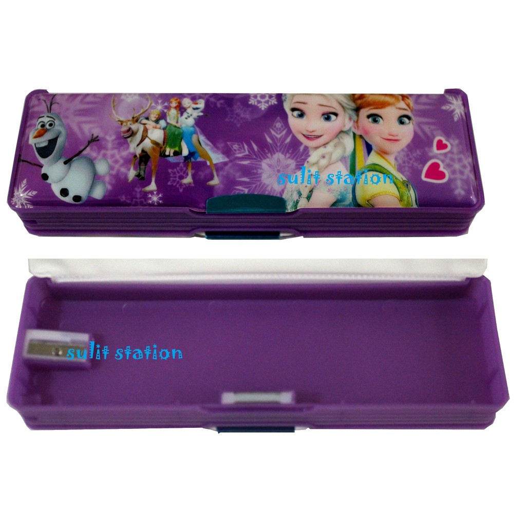 FROZEN ELSA ANNA DOUBLE SIDED OPENING MAGNETIC PENCIL CASE BOX | Shopee ...