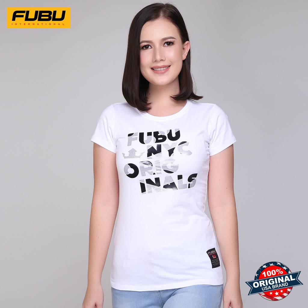 Fubu Queens Round NeckJersey knits Short Sleeves QST01-0136 (WHITE) | Shopee Philippines
