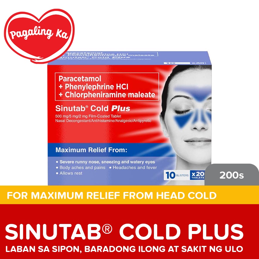 Sinutab Cold PLUS Tablets 200s | Shopee Philippines
