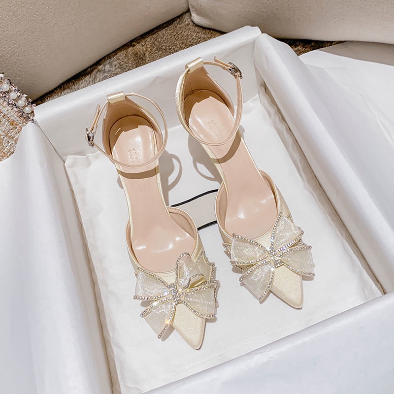 New Butterfly Stiletto Ladies Rhinestone Wedding Shoes Bridal Wedding ...