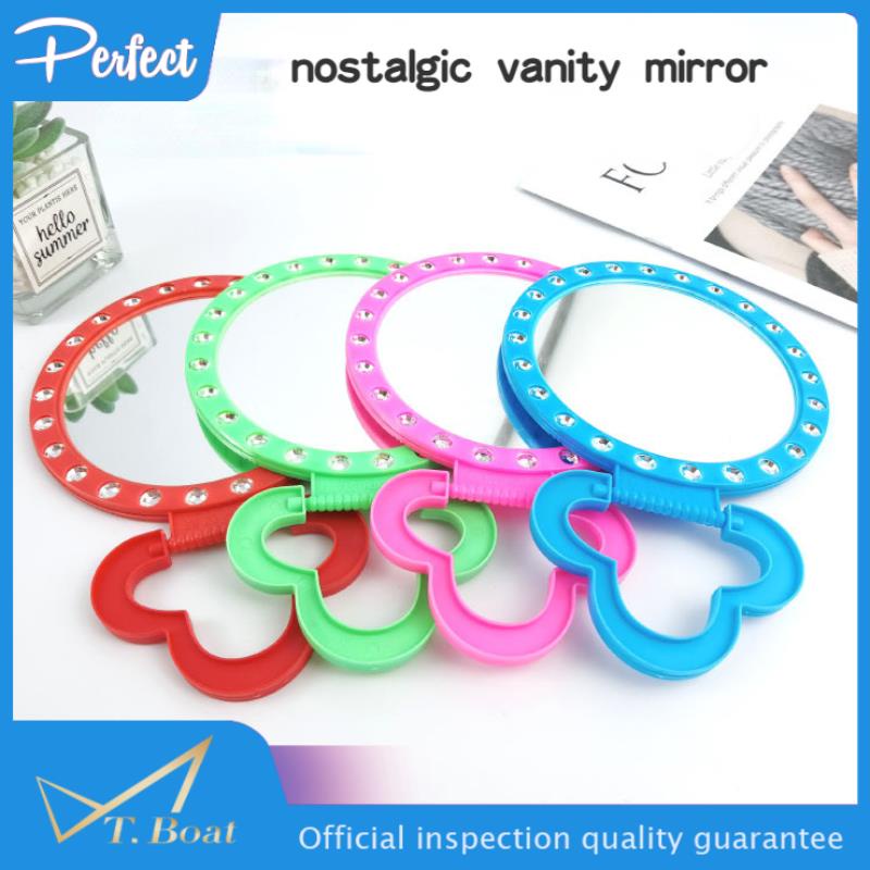Mirror Portable makeup mirror Old Shanghai nostalgic Old style pearl ...