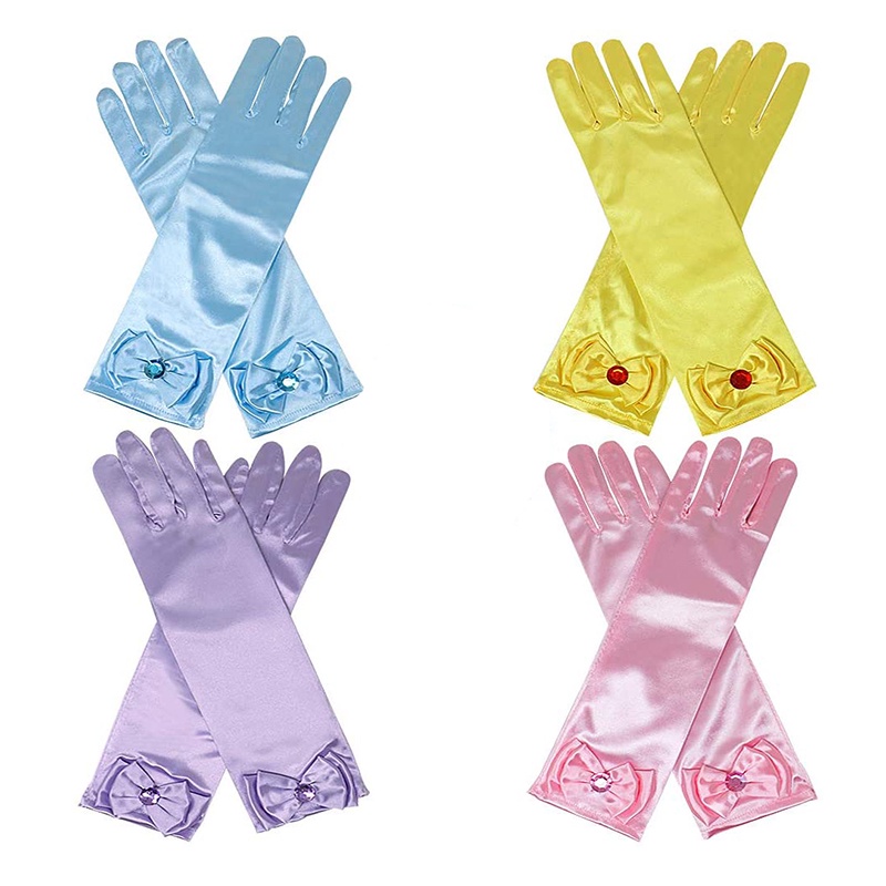 Princess Dress Up Gloves Set Long Satin Gloves Sofia Aurora Elsa ...
