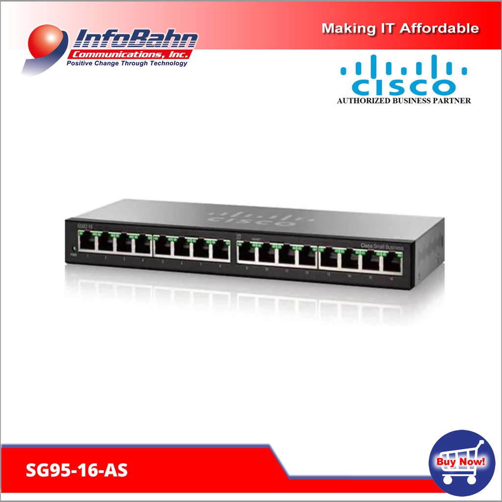 Cisco Sg95-16 16-Port Gigabit Desktop Switch Sg95-16-As I Infobahn ...
