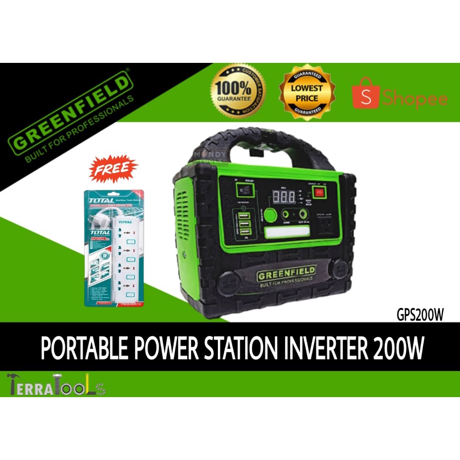 GREENFIELD Power Station 200W (GPS200W) Free EXTENSION SOCKET | Shopee ...