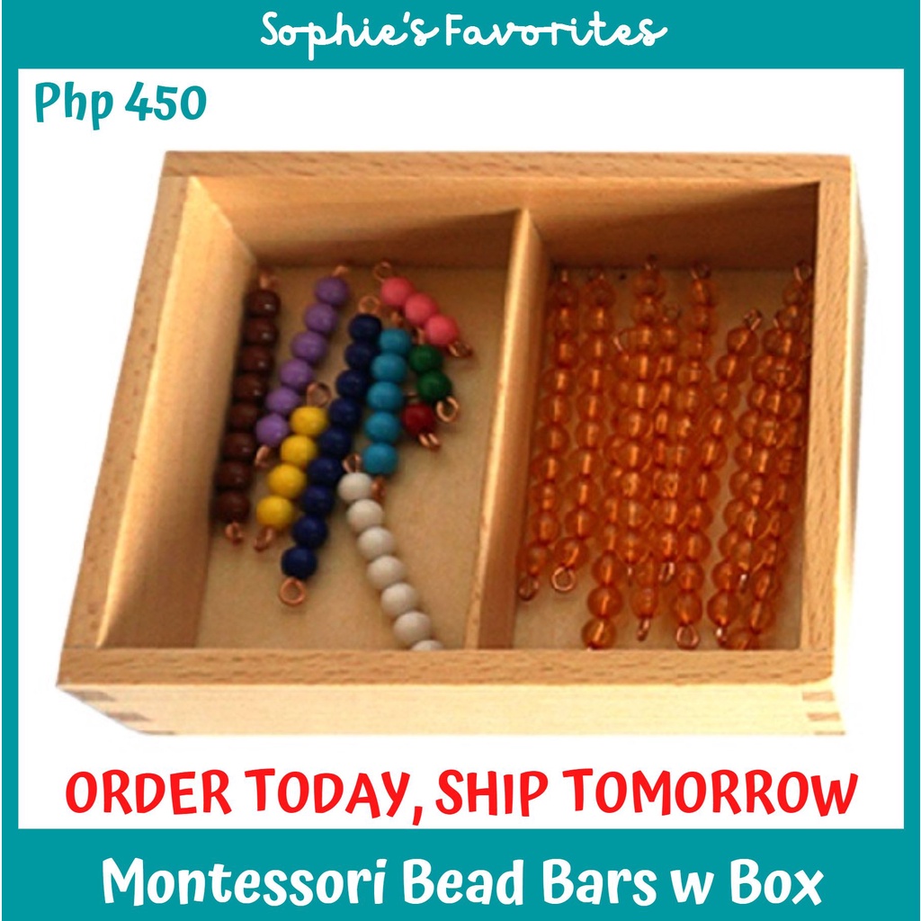 Montessori Bead Bars for Teen Board with Box Colorful Beads Counting ...