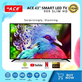 ACE 43" Slim Full HD LED Smart TV LED-909 Android 9.0 | Shopee Philippines