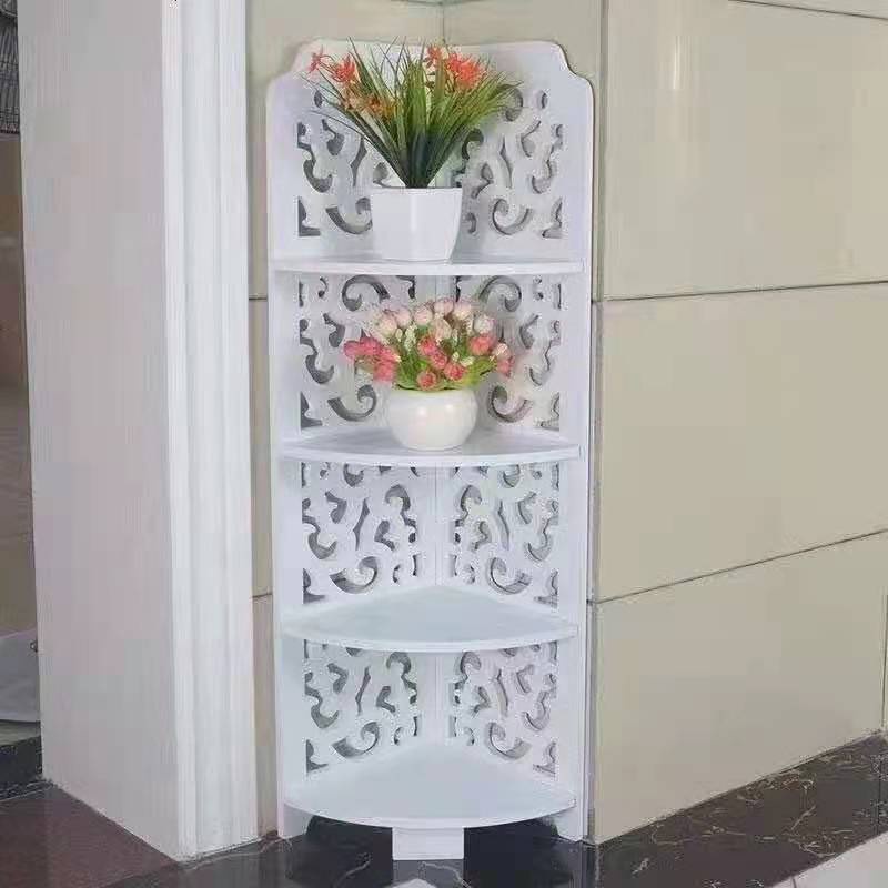 4 Layer Corner Shelf Plants Storage Racks Standing Bathroom Storage ...