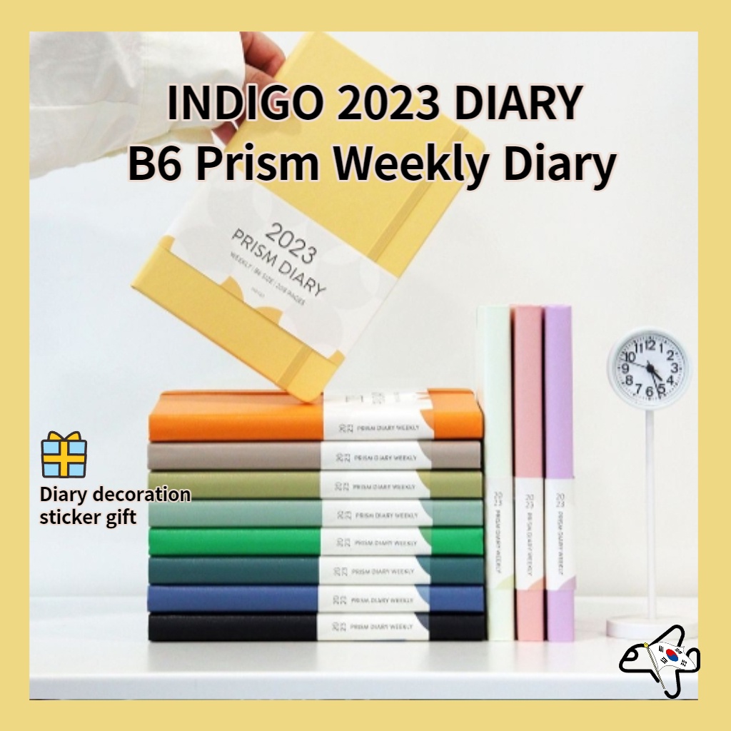 INDIGO 2023 DIARY B6 Prism Weekly Diary/ 2023 Planner Korean Diary B6 Weekly Planner/Diary ...