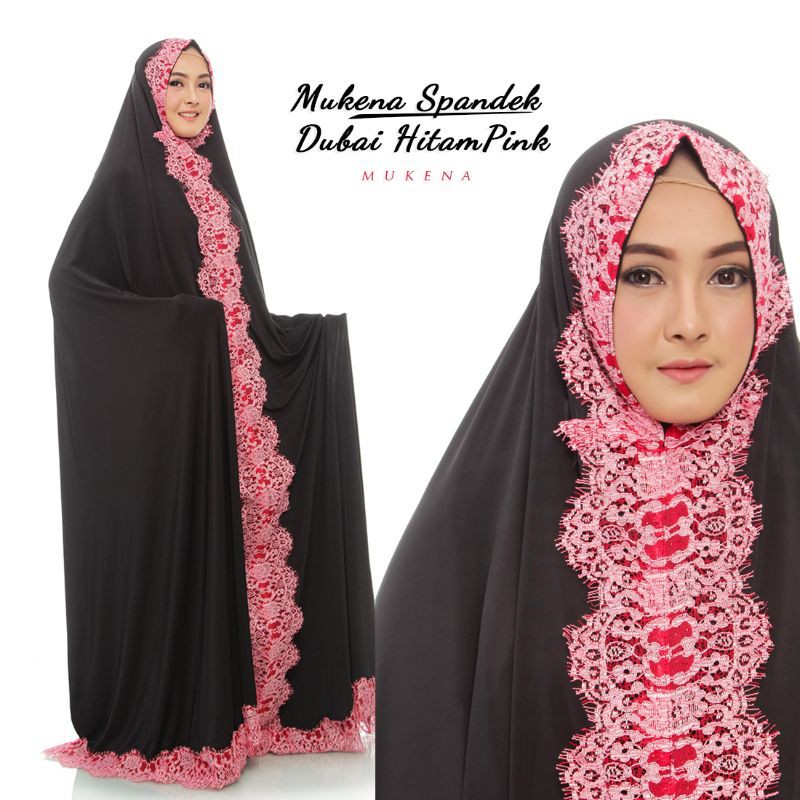 Mukena Continuedly SPANDEK DUBAI Lace Code 2 MUKENA DUBAI | Shopee ...