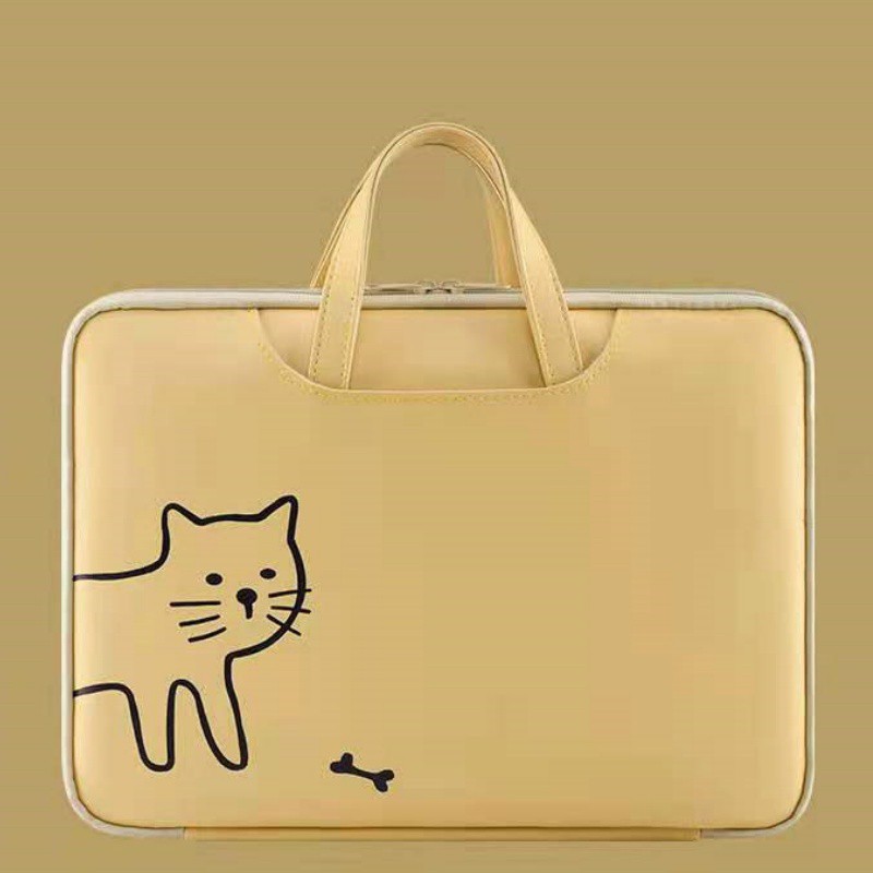 Little Cat Leather Laptop Bag 15.6/14/13.3in Notebook Leather Briefcase ...