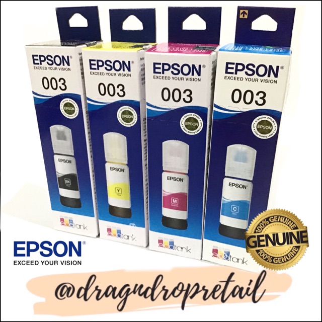 Epson Genuine 003 Ink 65ml Black, cyan, magenta, yellow Tri-Color Ink ...