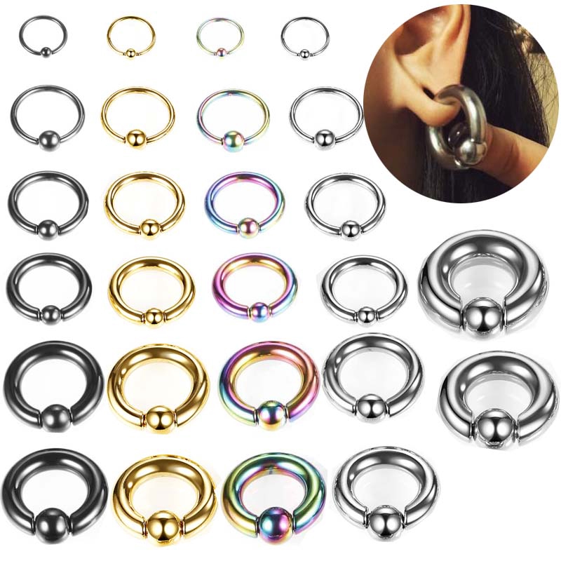 1piece Stainless Steel Captive Bead Ring Unisex Body Piercing Jewelry ...
