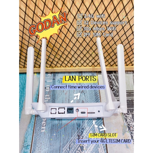 Godan Route 300Mbps Wireless N 4G LTE Modem Wifi Router with FREE DITO ...