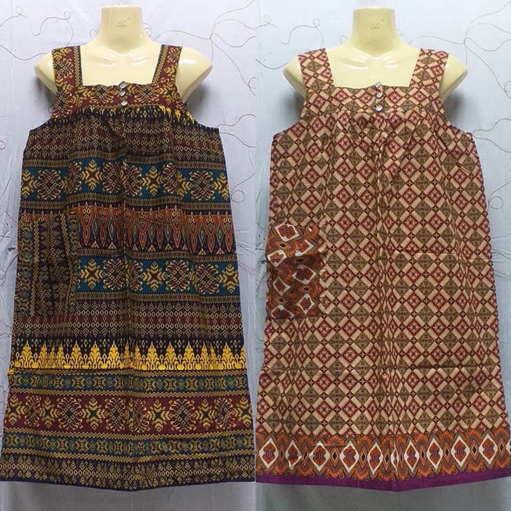 MEDIUM Jakarta Cotton Batik Square Neck Sleeveless Daster Dress ...