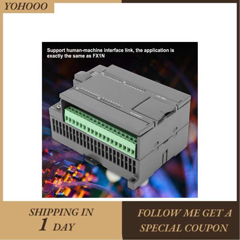 Yohooo DC24V PLC Industrial Control Board FX1N-32MT 4 Way Programmable ...