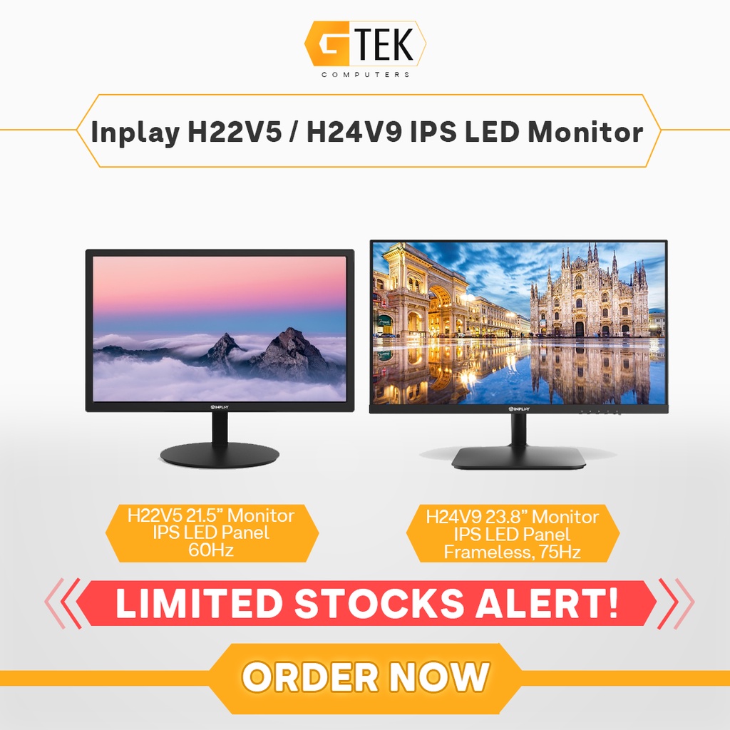 Inplay H22V5 21.5" H24V9 23.8" 75hz Frameless IPS LED Monitor | Shopee ...