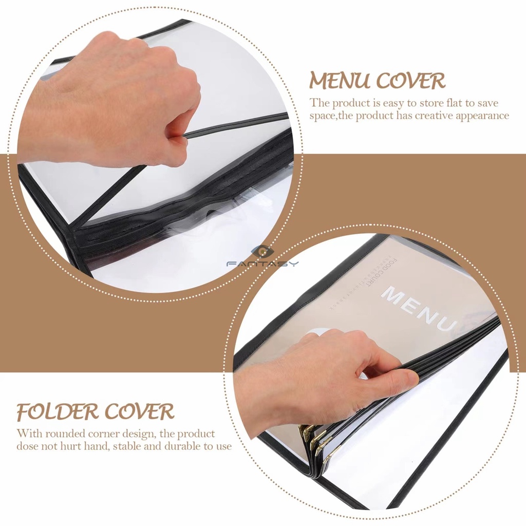 6 Pages 12 Faces A4 Transparent Menu Covers Restaurant Menu Folder Menu ...