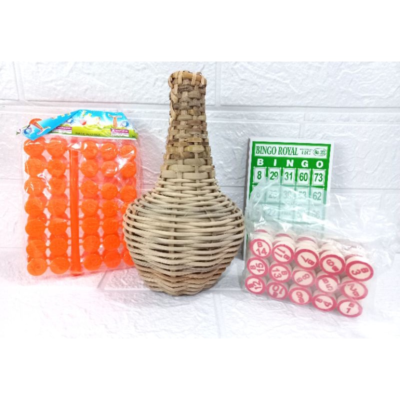 Bingo Set Rattan Shaker, Chips and Cards | Shopee Philippines