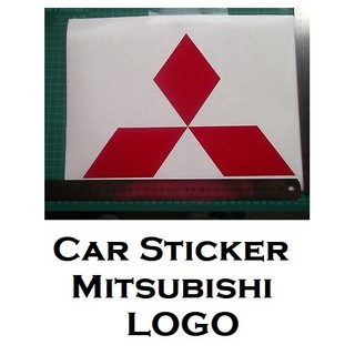 Mitsubishi Logo Car Sticker Vinyl color Red size 10.5cm x 8cm | Shopee ...