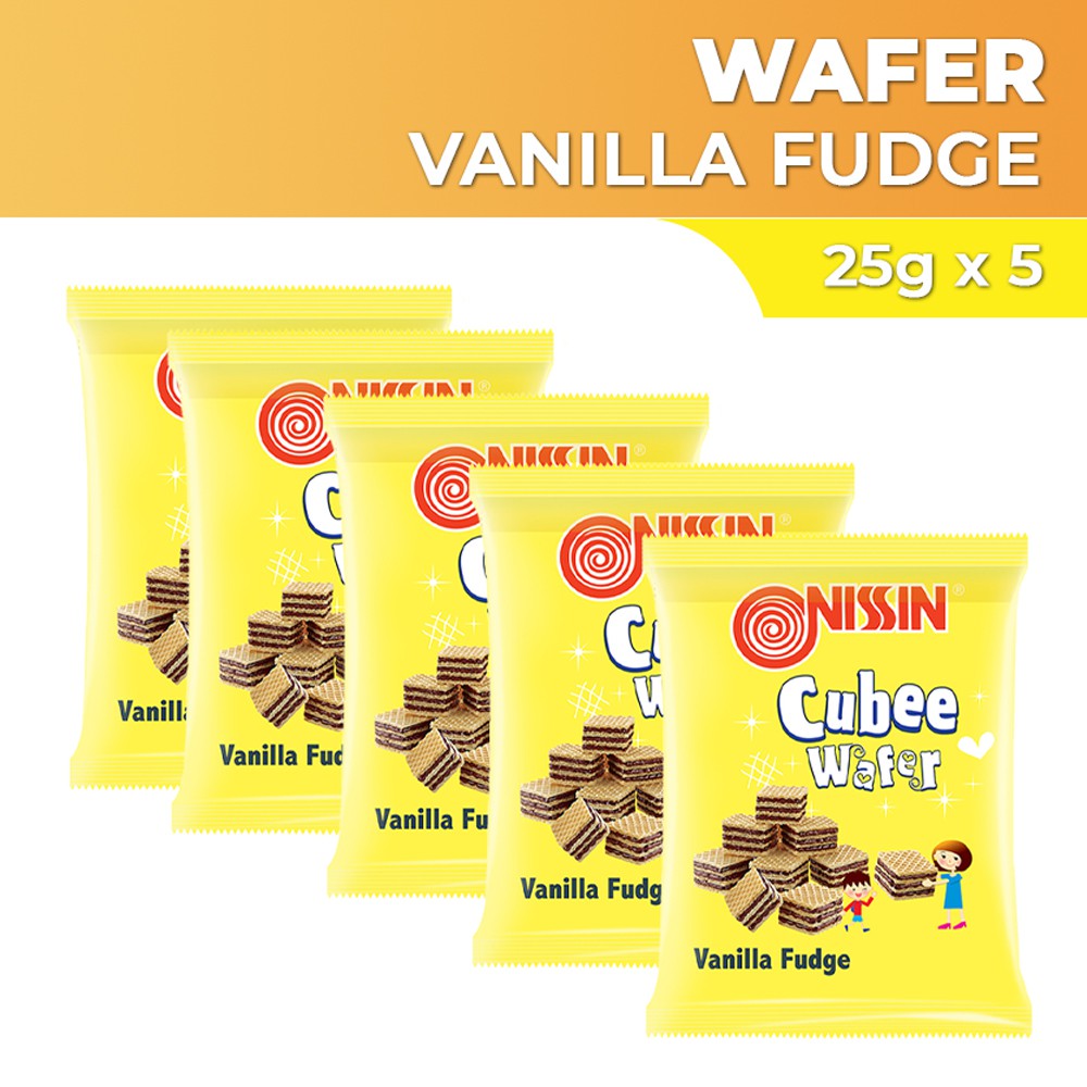 Nissin Cubee Wafer Vanilla Fudge 25g X 5 | Shopee Philippines