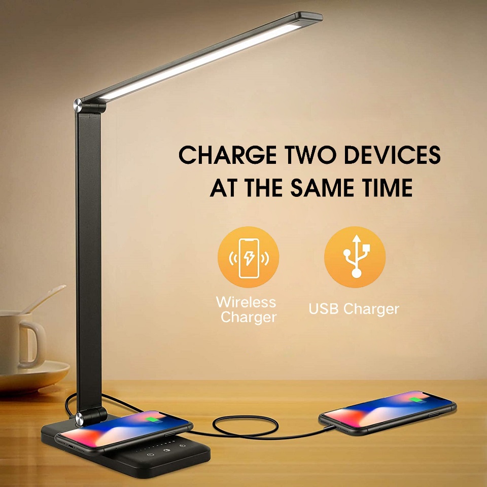 LED Desk Lamp Eye-Caring Study Lamp Stepless Dimming Table Light with ...