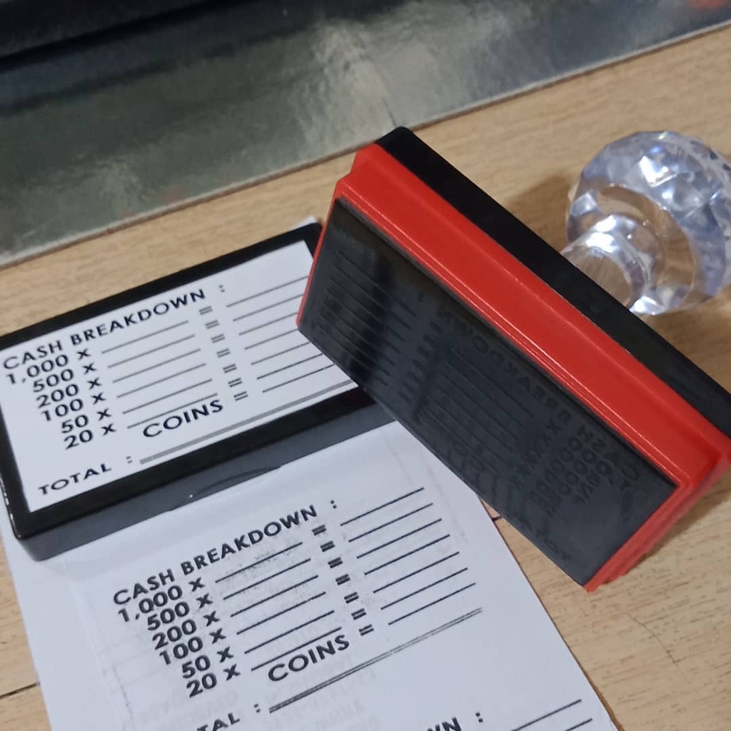 CASH BREAKDOWN Self-inking Flash Stamp Crystal 30mm x 60mm | Shopee ...