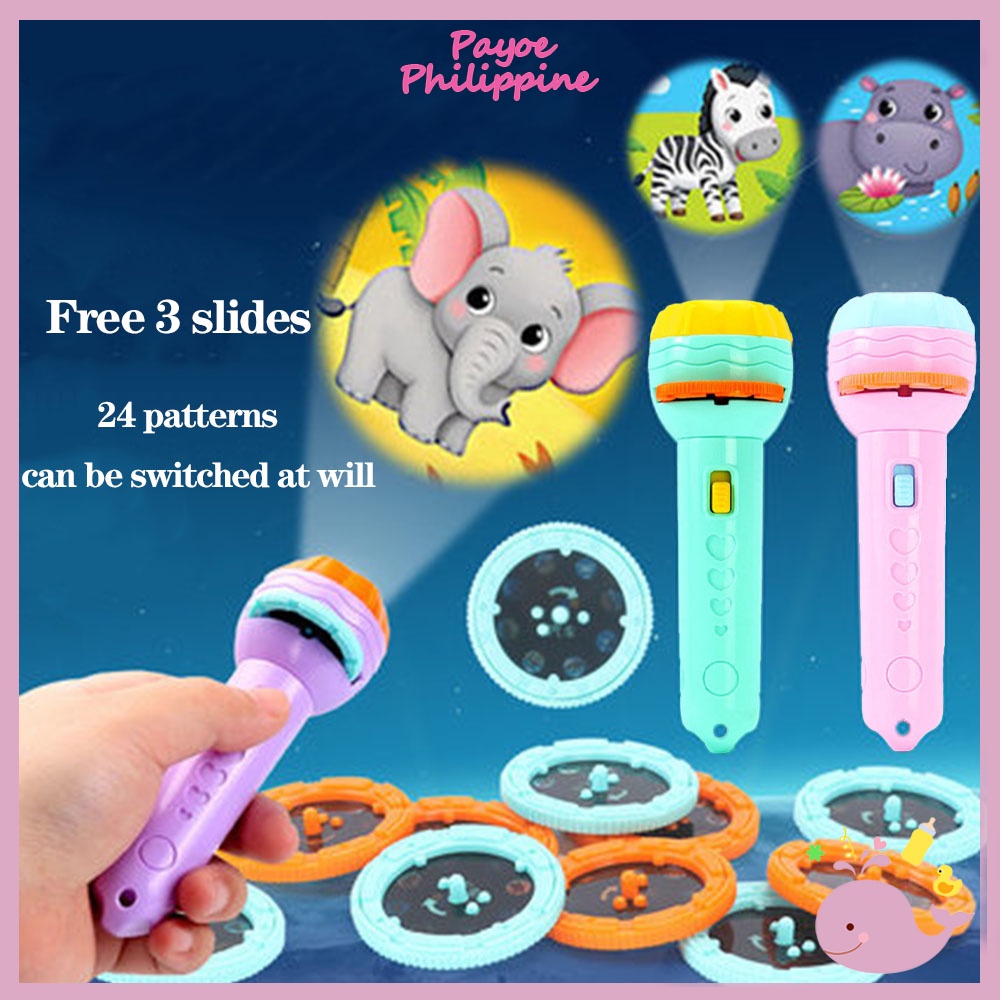 PAYOE Projection Flashlight Toy 24 Patterns Kids Projection Toy Baby ...