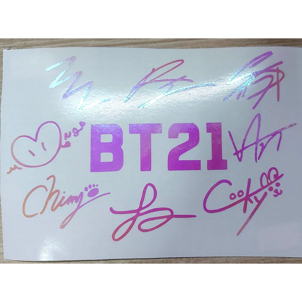 BT21 Logo with Signatures Decal | Vinyl Sticker | Shopee Philippines