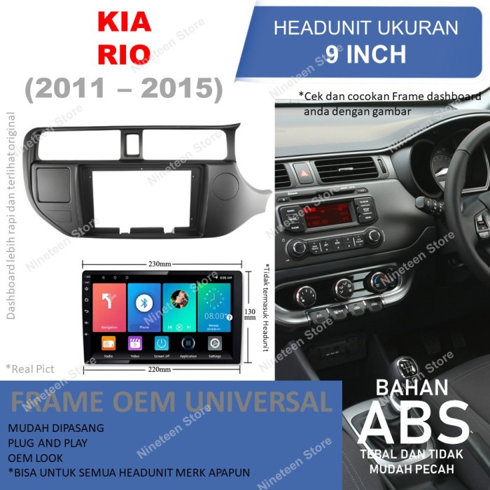 Kia Rio Frame Panel For Android Head unit 9 Inch | Shopee Philippines
