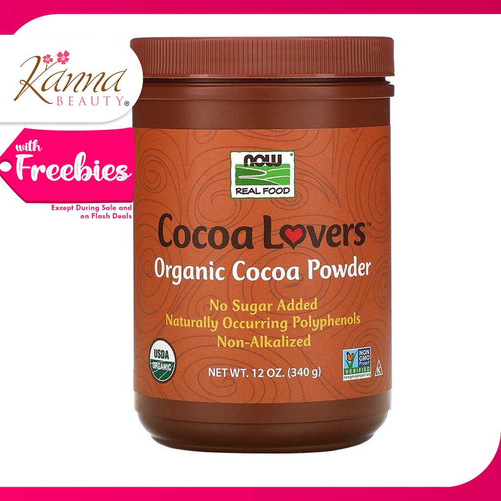 Now Foods Real Food Cocoa Lovers Organic Cocoa Powder 12 oz (340 g ...