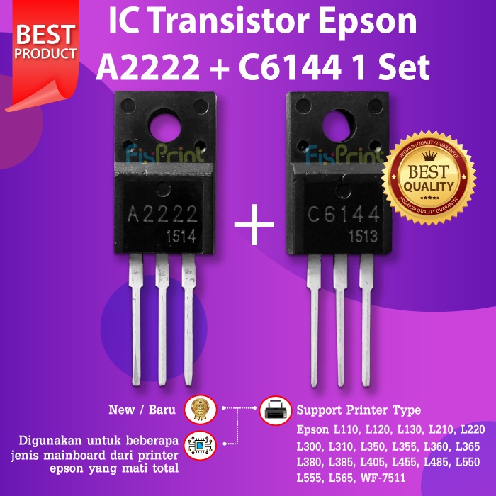 One 1 SET Transistor A2222 C6144 TR Mainboard Epson L121 L120 L360 L565 ...
