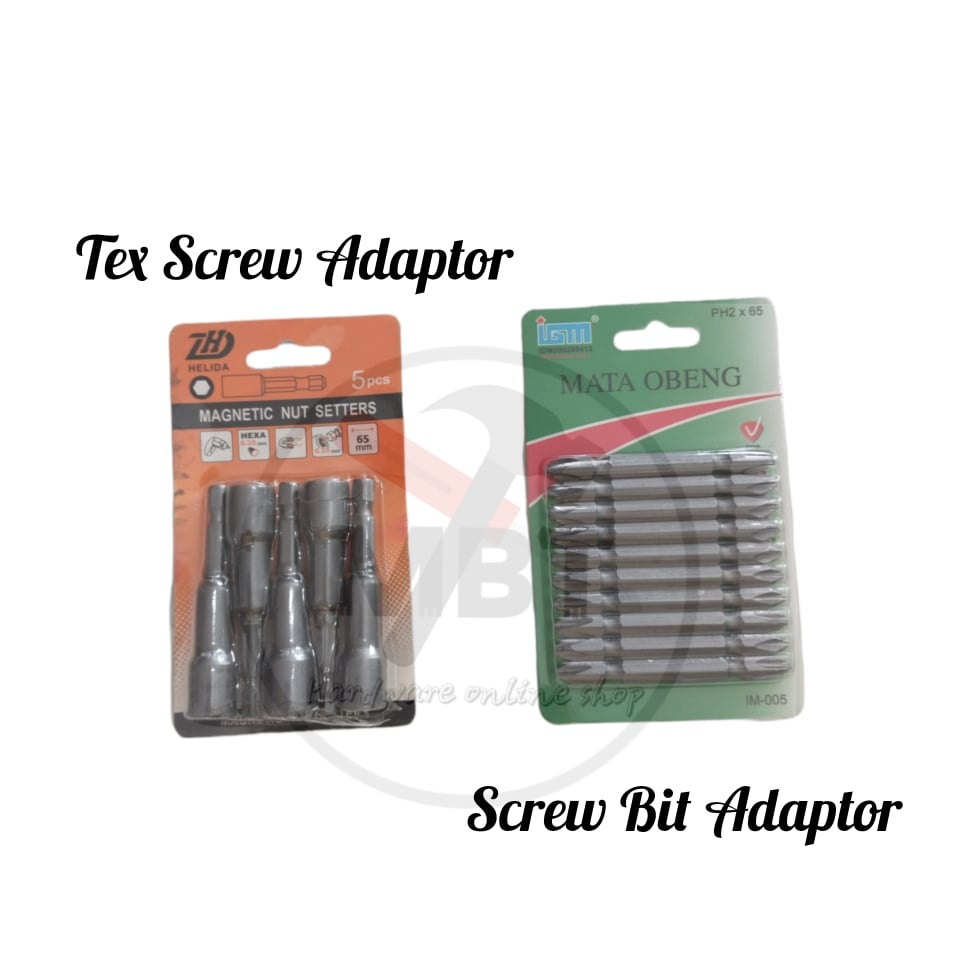 MAGNETIC NUT SOCKET /TEX SCREW ADAPTOR 65mm/SCREW BIT DOUBLE HEAD (SOLD ...