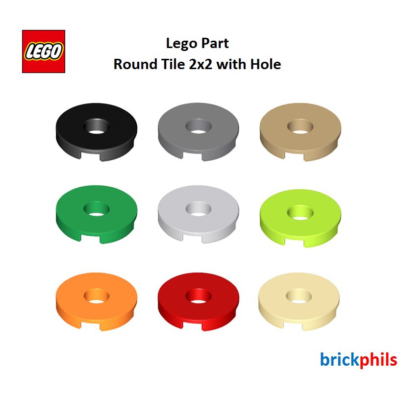 Lego Part 15535 - Round Tile 2x2 with Hole (5pcs per Lot) | Shopee ...