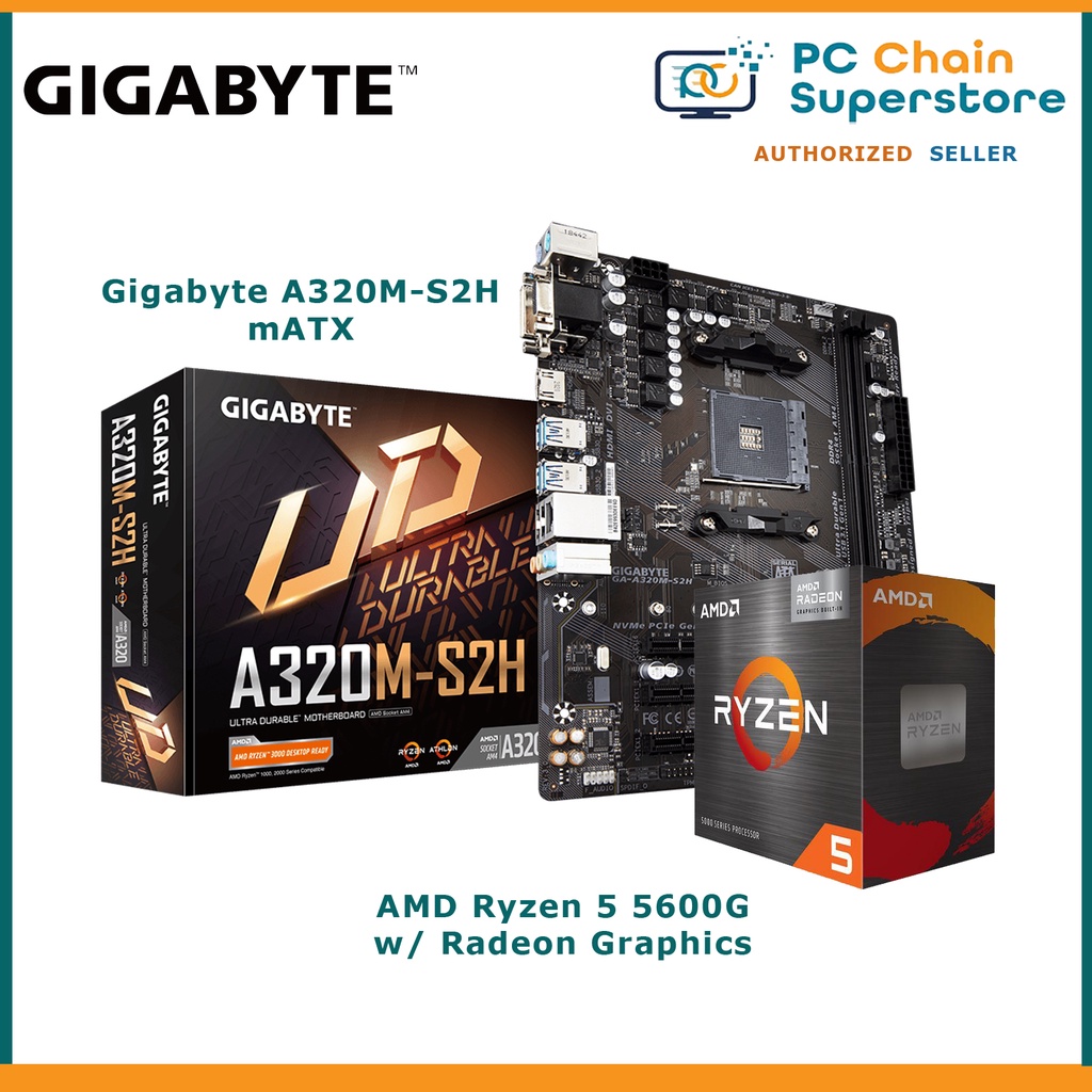 AMD Ryzen 5 5600G 6 Cores AM4 Radeon Graphics Processor + Gigabyte ...